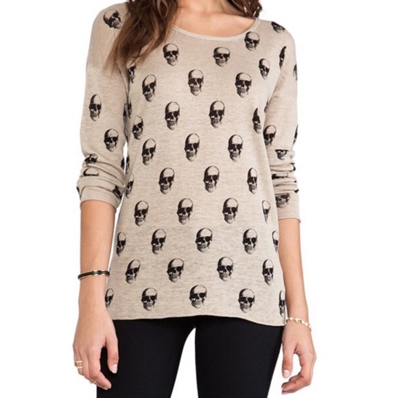 Skull Cashmere | Sweaters | Skull Cashmere Linen Skull Print Sweater ...